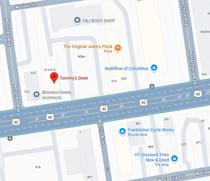 16. tommy's diner map