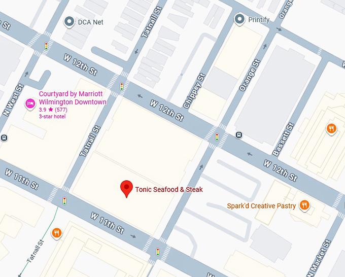 16. tonic seafood & steak map