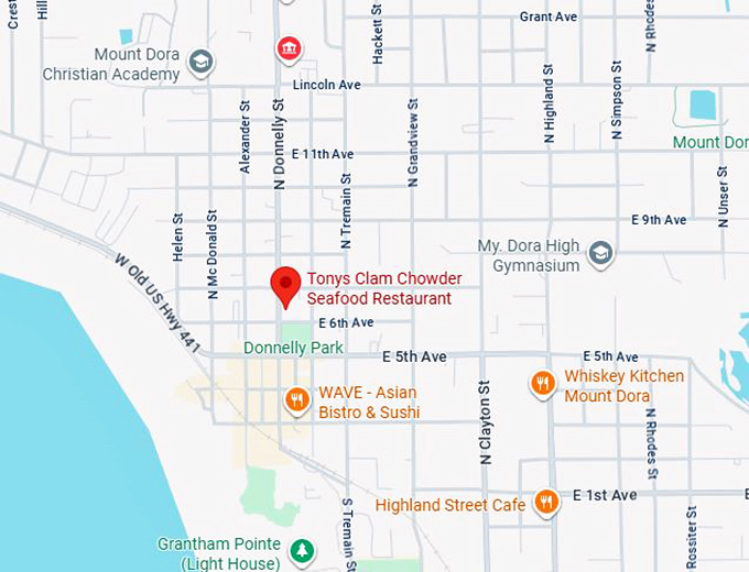 16. tonys clam chowder seafood restaurant map