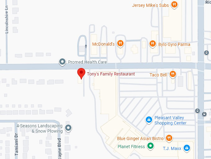 16. tony&rsquo;s diner 1515 w pleasant valley rd map