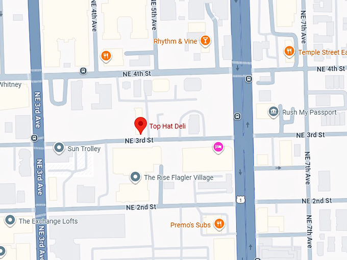 16. top hat deli map