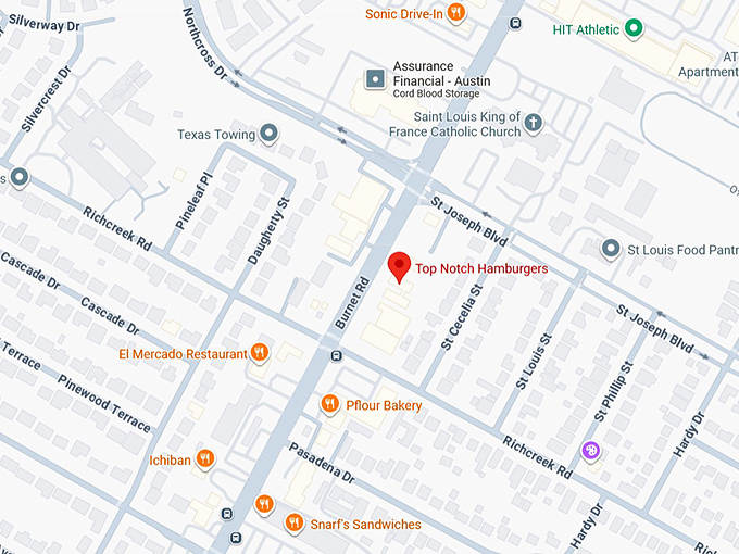 16. top notch hamburgers map