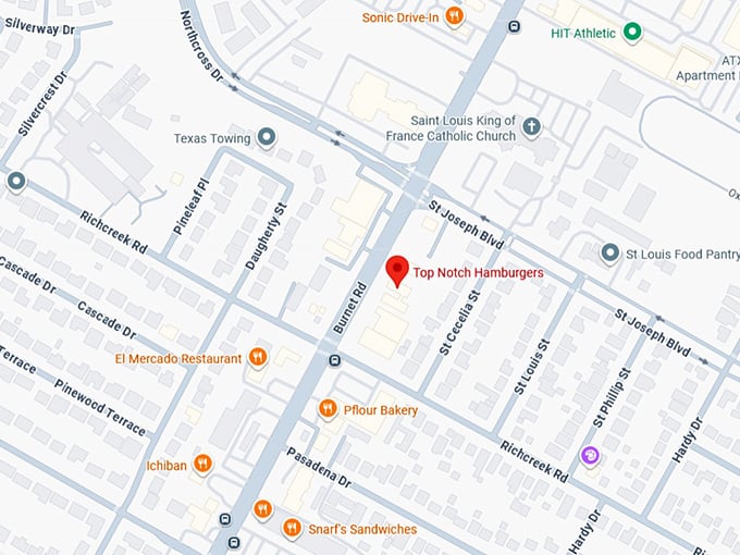 16. top notch hamburgers map