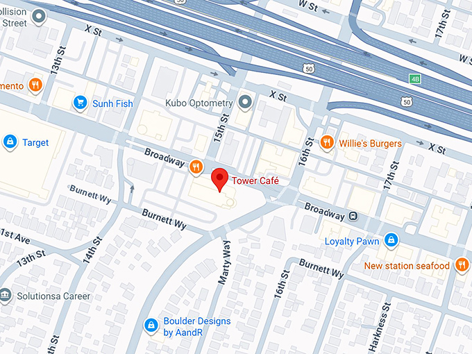 16. tower caf&eacute; map