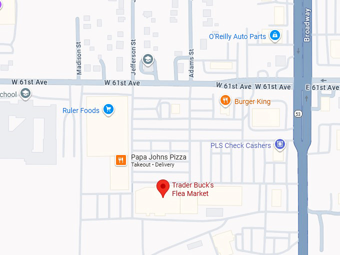 16. trader buck’s flea market (merrillville) map