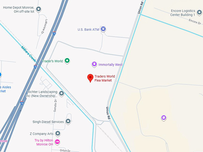 16. traders world flea market map