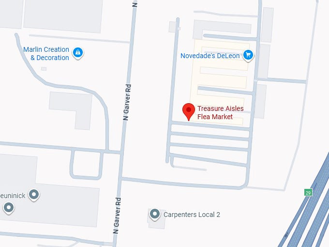 16. treasure aisles flea market map