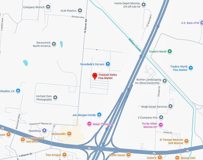 16. treasure aisles flea market map