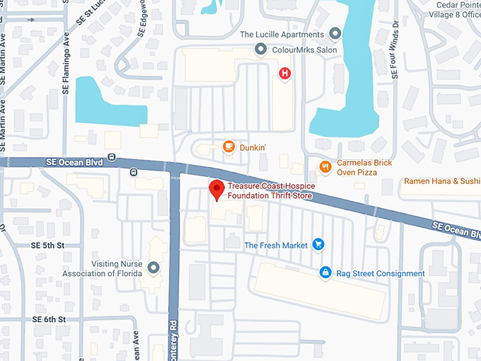 16. treasure coast hospice thrift boutique map