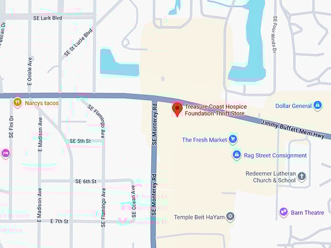 16. treasure coast hospice thrift boutique map