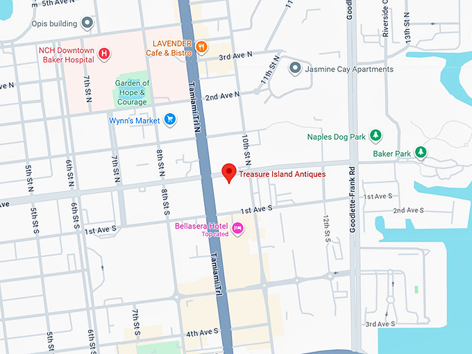 16. treasure island antiques map