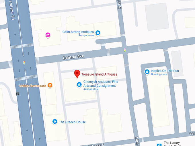 16. treasure island antiques map