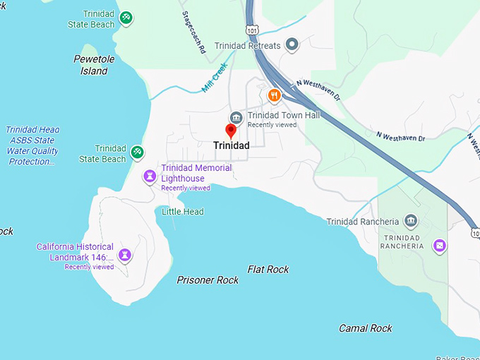 16. trinidad, california map