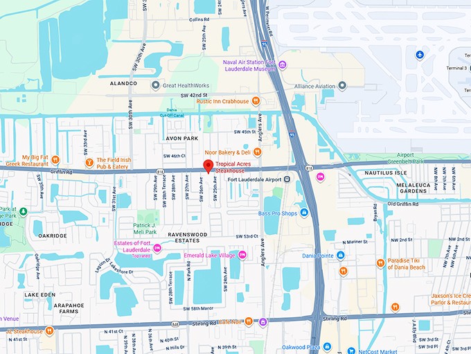 16. tropical acres steakhouse map