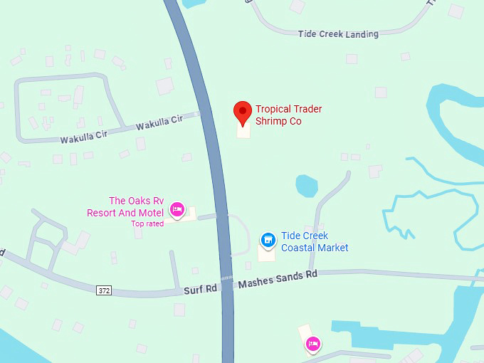 16. tropical trader shrimp co. map