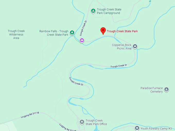 16. trough creek state park map
