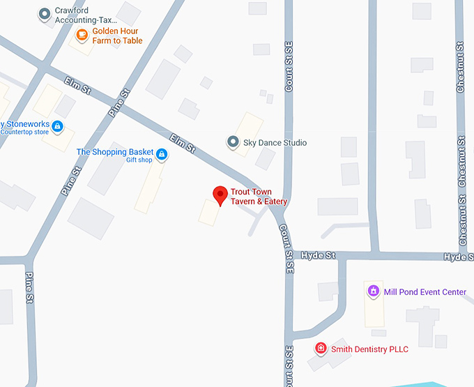 16. trout town tavern & eatery map