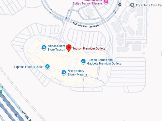 16. tucson premium outlets map