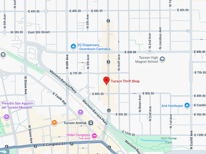 16. tucson thrift shop map