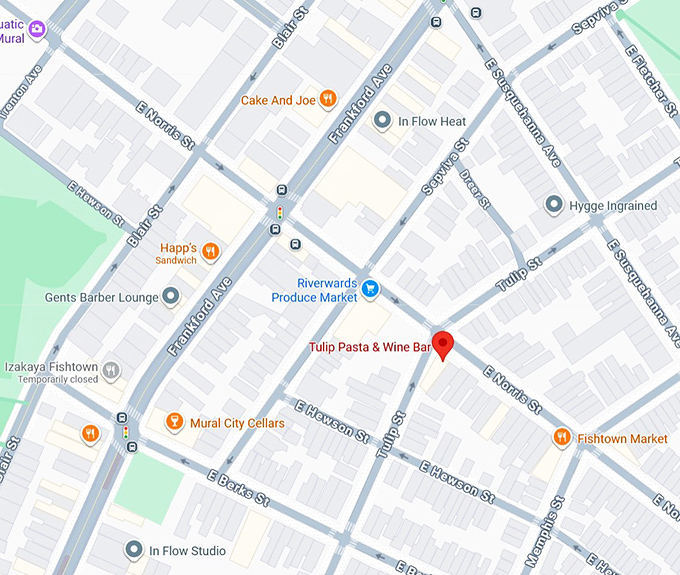 16. tulip pasta & wine bar map