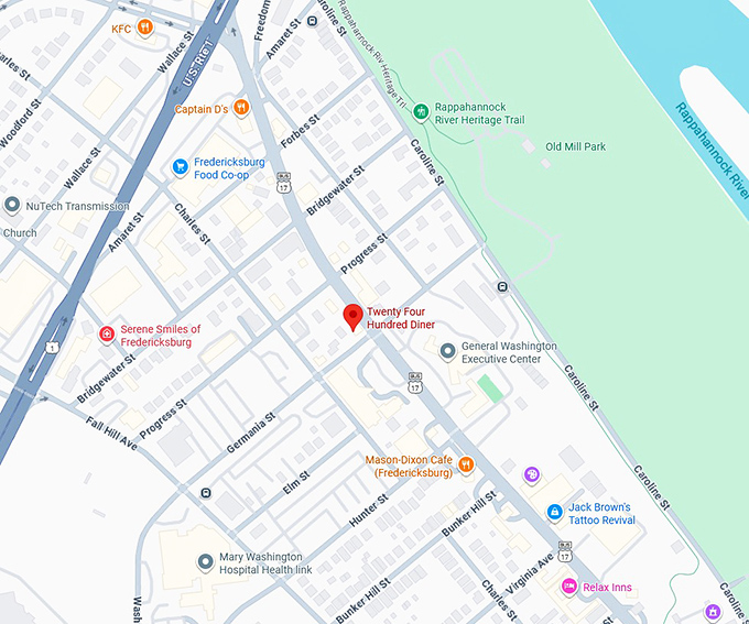 16. twenty four hundred diner map