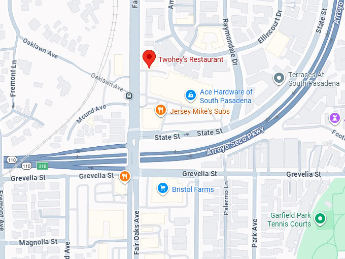 16. twohey's restaurant map