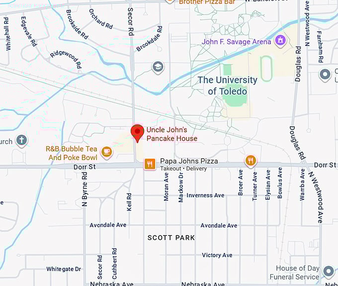 16. uncle john's pancake house map