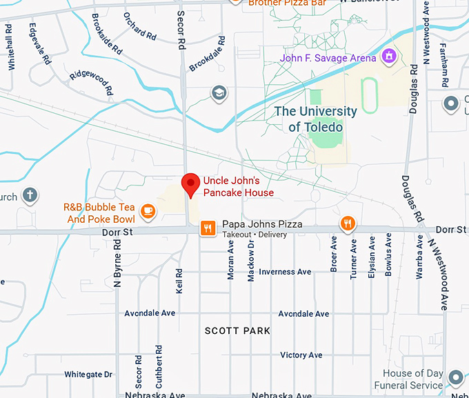 16. uncle john's pancake house map