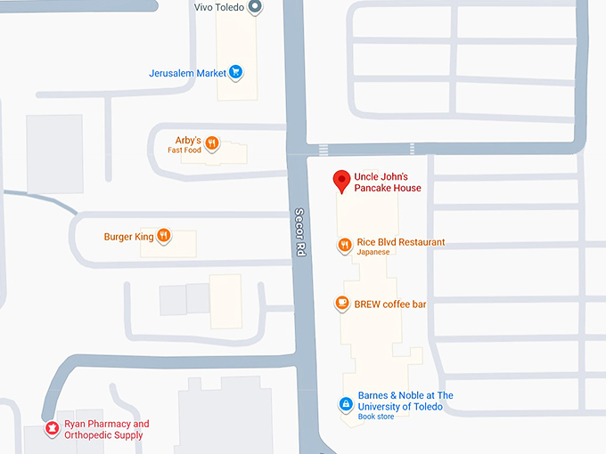 16. uncle john's pancake house map