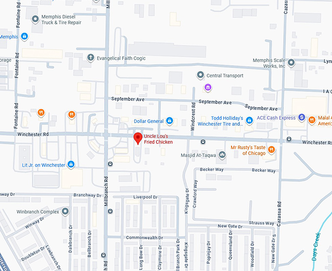 16. uncle lou's fried chicken map