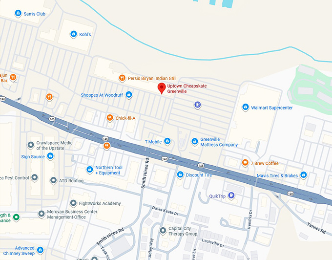 16. uptown cheapskate greenville map