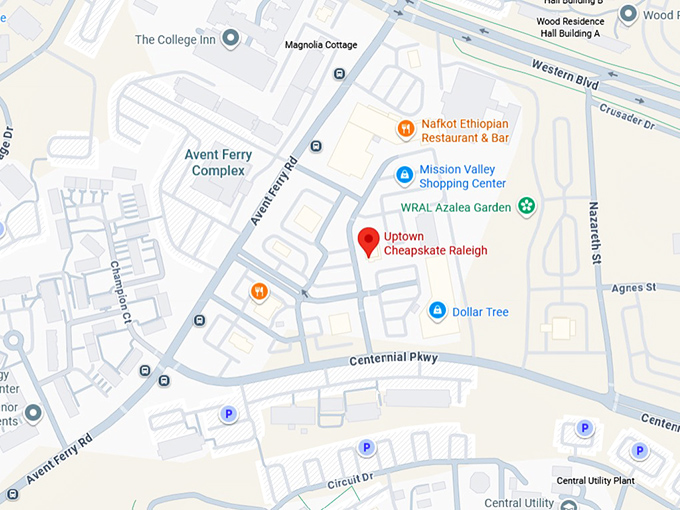16. uptown cheapskate raleigh map