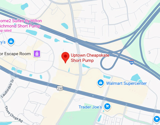 16. uptown cheapskate short pump map