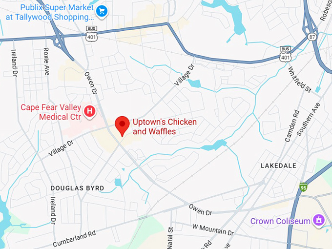 16. uptown's chicken and waffles map
