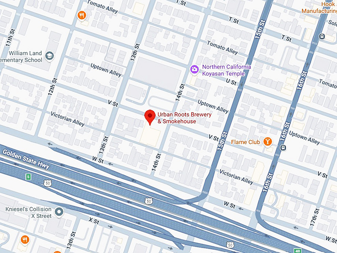 16. urban roots brewery & smokehouse map