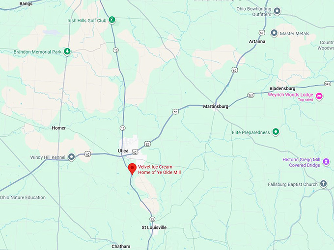 16. velvet ice cream home of ye olde mill map