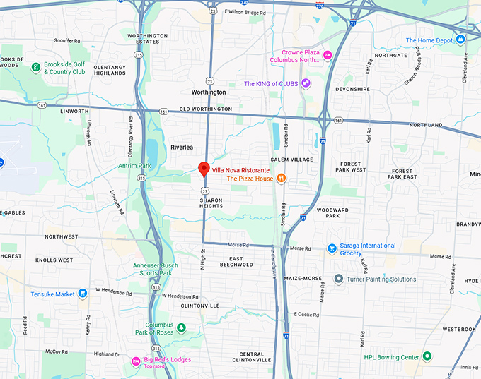 villa nova ristorante map