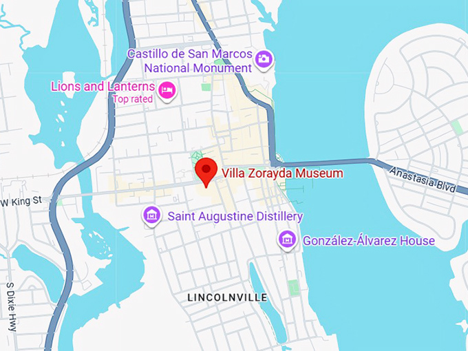 villa zorayda museum map