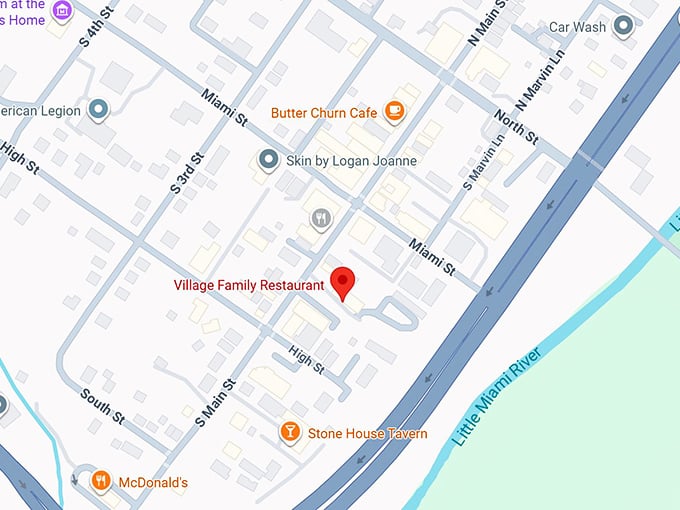 16. village family restaurant map