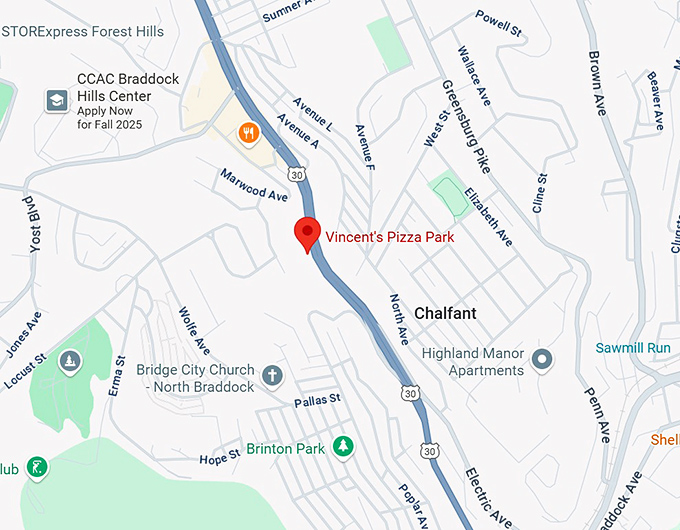 16. vincent's pizza park map