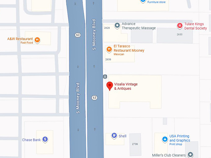 16. visalia vintage & antiques map