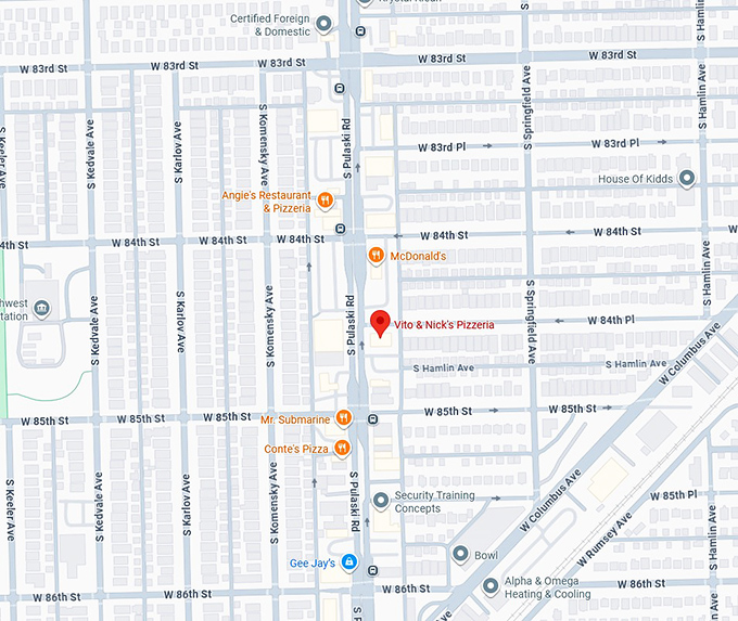 16. vito & nick's pizzeria map