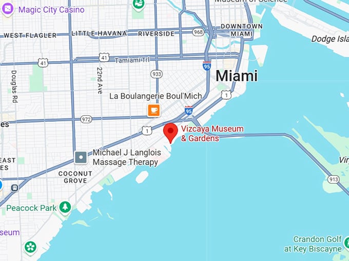 16. vizcaya museum & gardens map