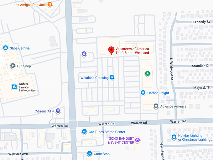 16. volunteers of america thrift store westland map