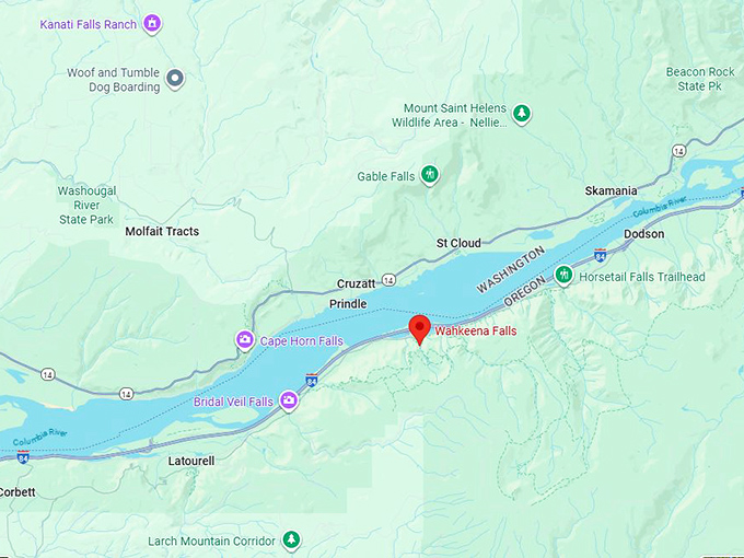 16. wahkeena falls map