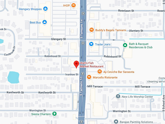 walt&rsquo;s fish market restaurant map