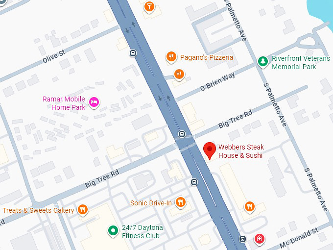 16. webbers steak house & sushi map