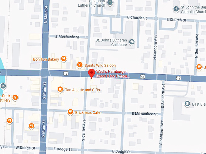 16. wedl's hamburger stand & ice cream parlor (fully open) map