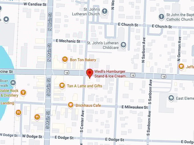 16. wedl's hamburger stand & ice cream parlor (fully open) map