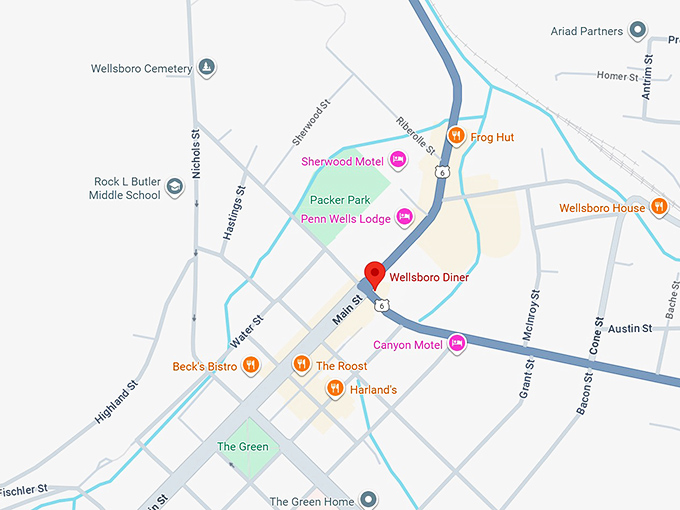 16. wellsboro diner map